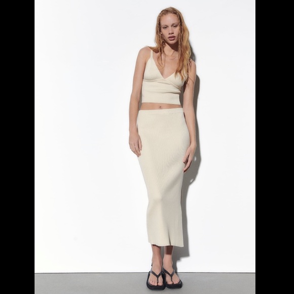 Zara | Skirts | Zara Ribbed Knit Set | Poshmark